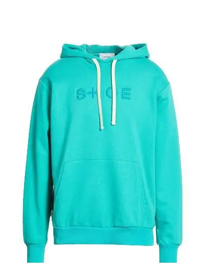 SHOE Sweatshirt With Appliqués And Embroidered Logo - Turquoise