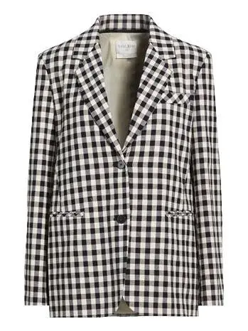 FORTE_FORTE Single-breasted Checked Blazer - Black