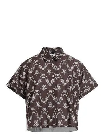 Paul & Joe Printed Cotton Shirt With Swarovski Crystals - Brown