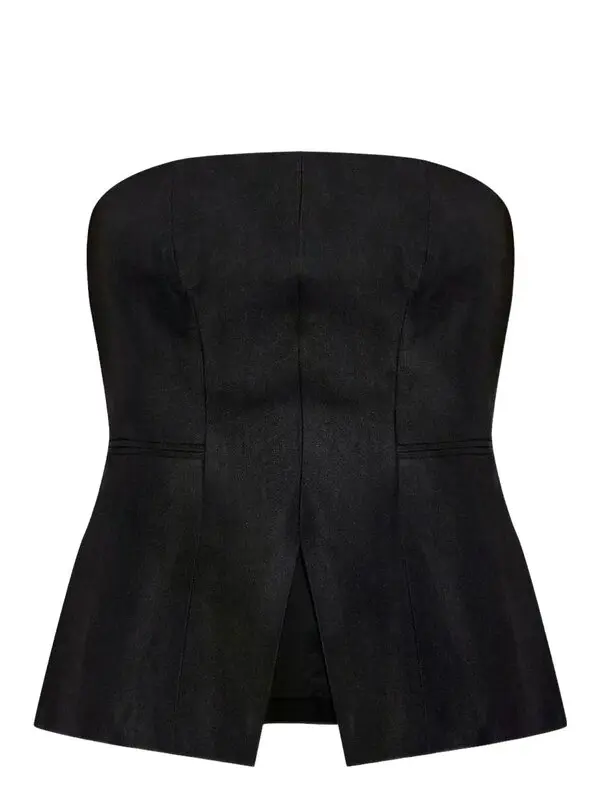 ALLSAINTS Charley Strapless Top With Front Slit - Black