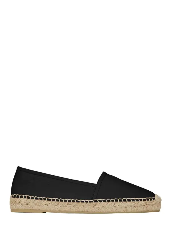 Saint Laurent Monogram Espadrilles In Lambskin - Black