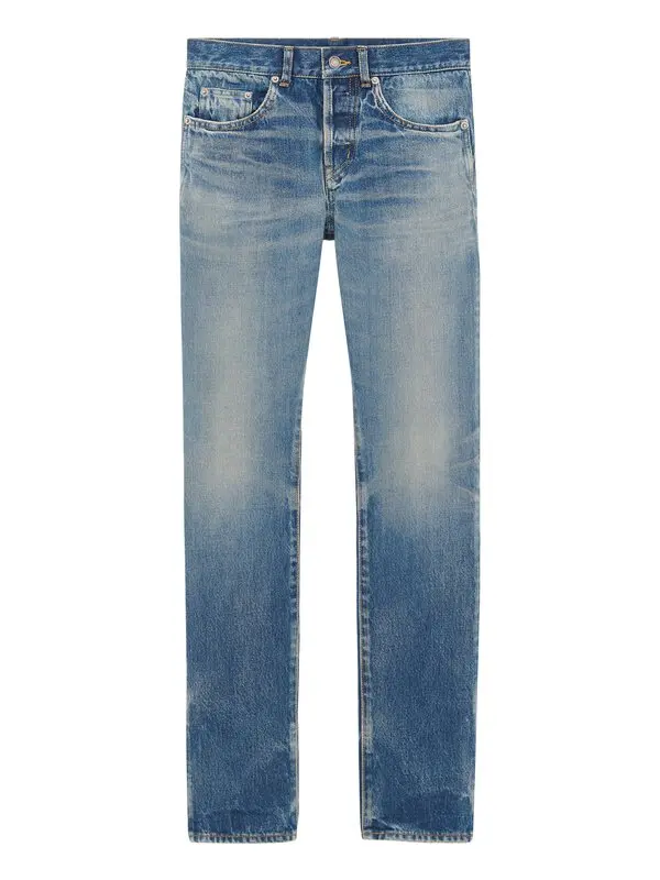 Saint Laurent Slim-fit Jeans In Denim - Hydrangea Blue