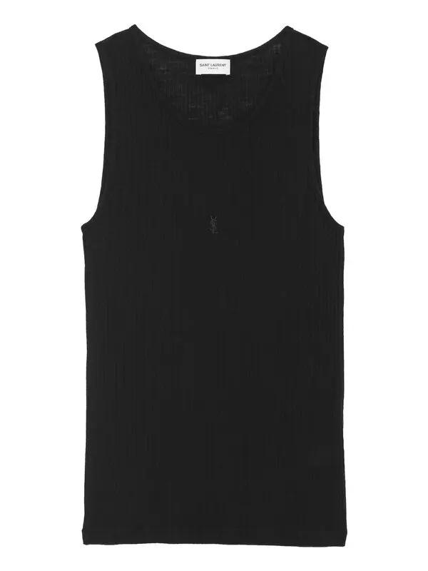 Saint Laurent Cassandre Tank Top - Black