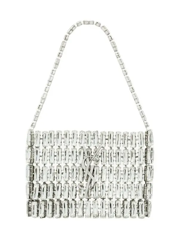 Saint Laurent Micro Evening Bag In Crystals - Mirror