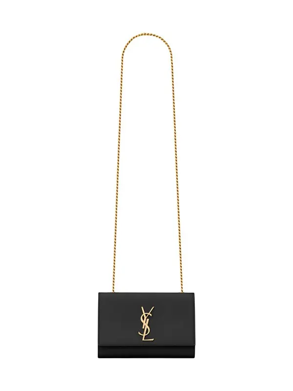 Saint Laurent Kate Small Embossed Leather Bag - Black