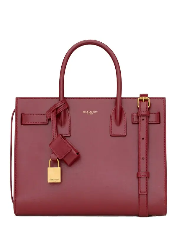 Saint Laurent Sac De Jour Smooth Leather Bag - Rouge Merlot