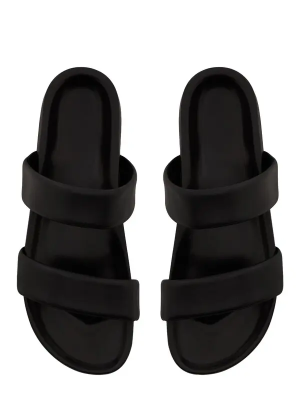 Saint Laurent Nichols Leather Slides - Black