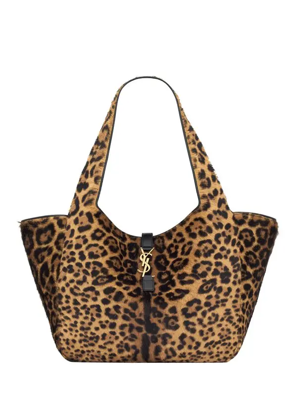 Saint Laurent Le 5 À 7 Bea Pony Hair Tote - Leopard
