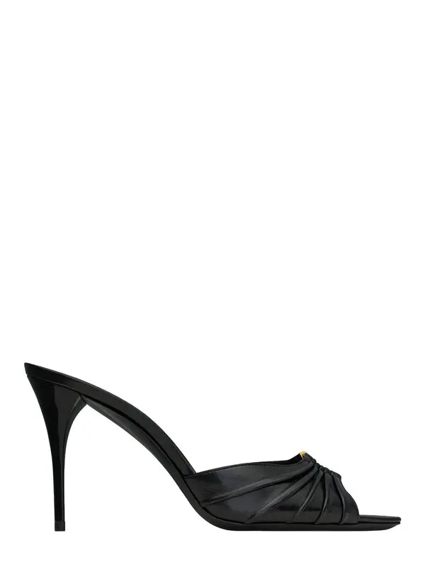Saint Laurent Babylone Mules In Smooth Leather - Black