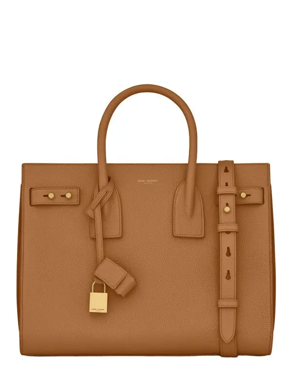Saint Laurent Sac De Jour In Supple Grained Leather - Cinnamon