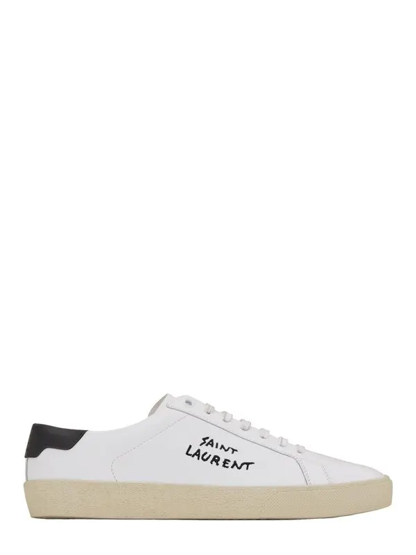 Saint Laurent Court Classic Sl/06 Embroidered Sneakers - Optic White