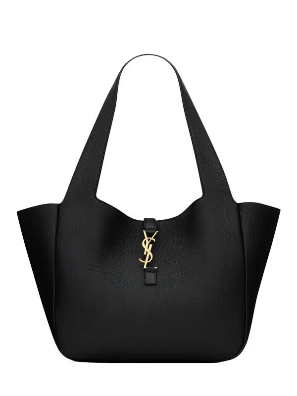 Saint Laurent Le 5 À 7 Bea Grained Leather Tote - Black