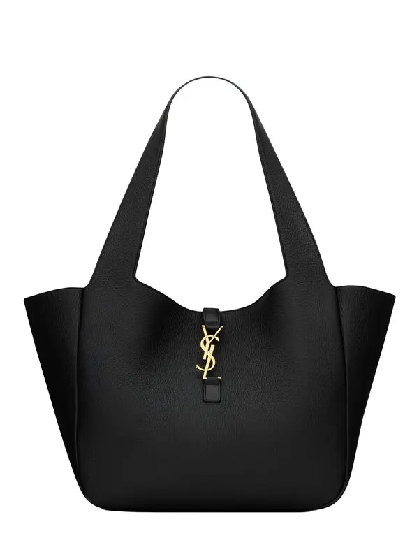 Saint Laurent Le 5 À 7 Bea Grained Leather Tote - Black