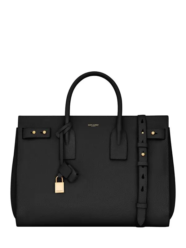 Saint Laurent Sac De Jour In Grained Leather - Black