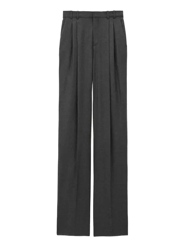 Saint Laurent Cashmere Wide-leg Pants - Anthracite