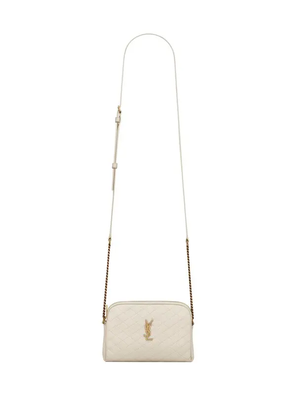 Saint Laurent Gaby Zippered Pouch In Lambskin - White