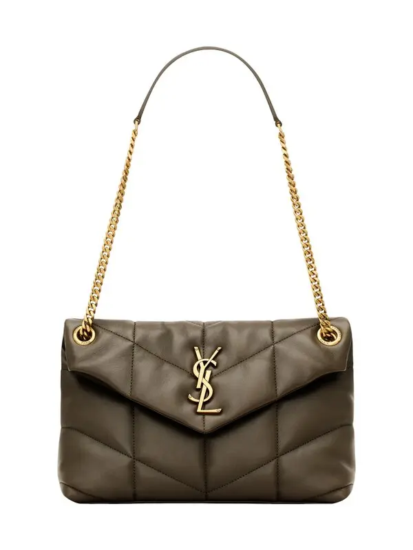 Saint Laurent Puffer Small In Lambskin - Light Musk