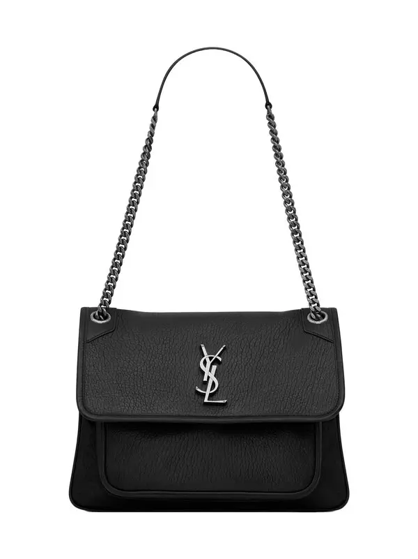 Saint Laurent Niki Medium In Grained Lambskin - Black