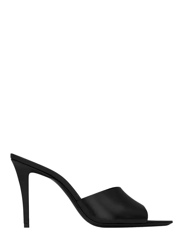 Saint Laurent Romy Mules In Smooth Leather - Black
