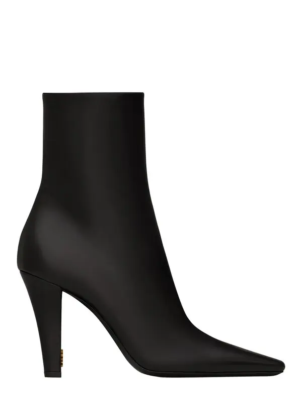 Saint Laurent Jill Ankle Boots In Smooth Leather - Black