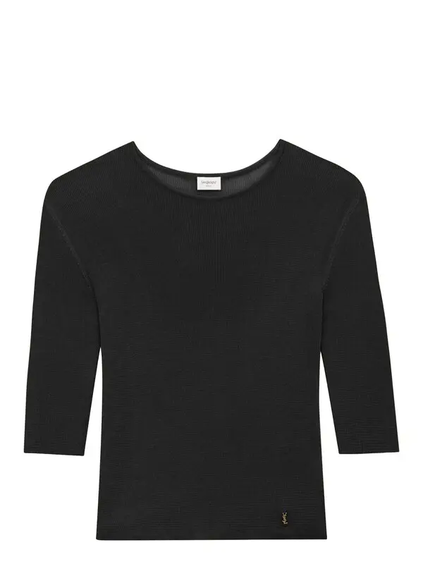 Saint Laurent Cassandre Top In Knit - Noir