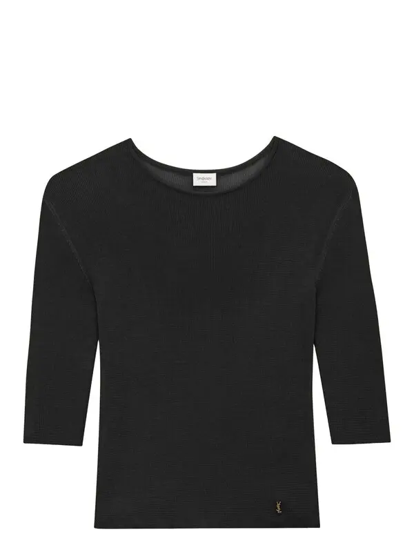 Saint Laurent Cassandre Top In Knit - Noir