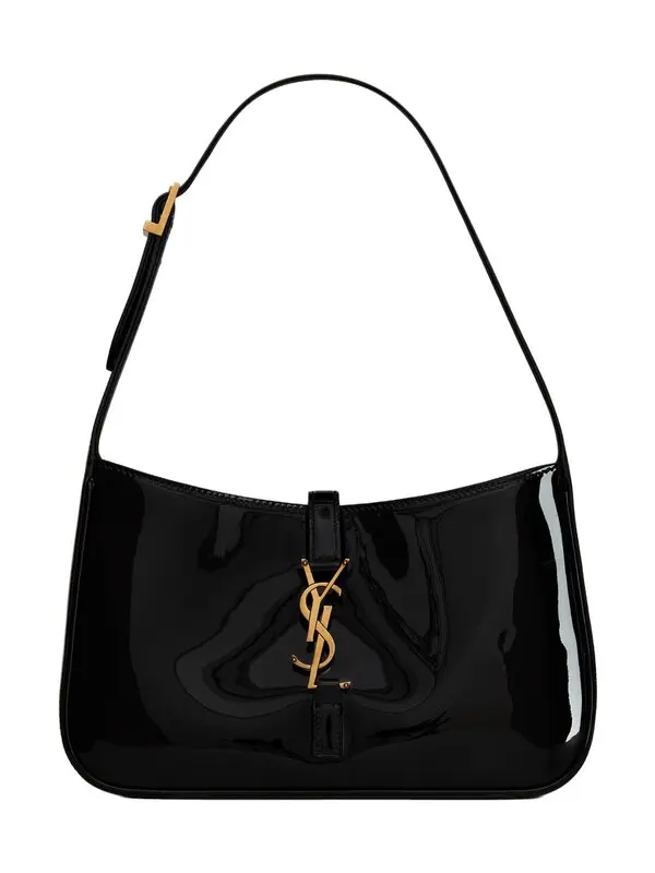 Saint Laurent Le 5 À 7 Hobo Bag In Patent Leather - Black