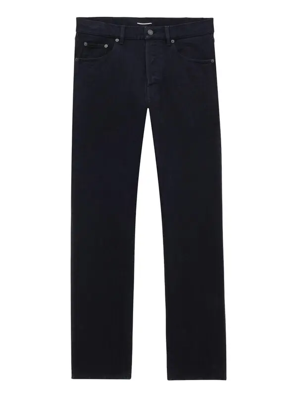 Saint Laurent Mick Long Jeans In Denim - Midnight Black