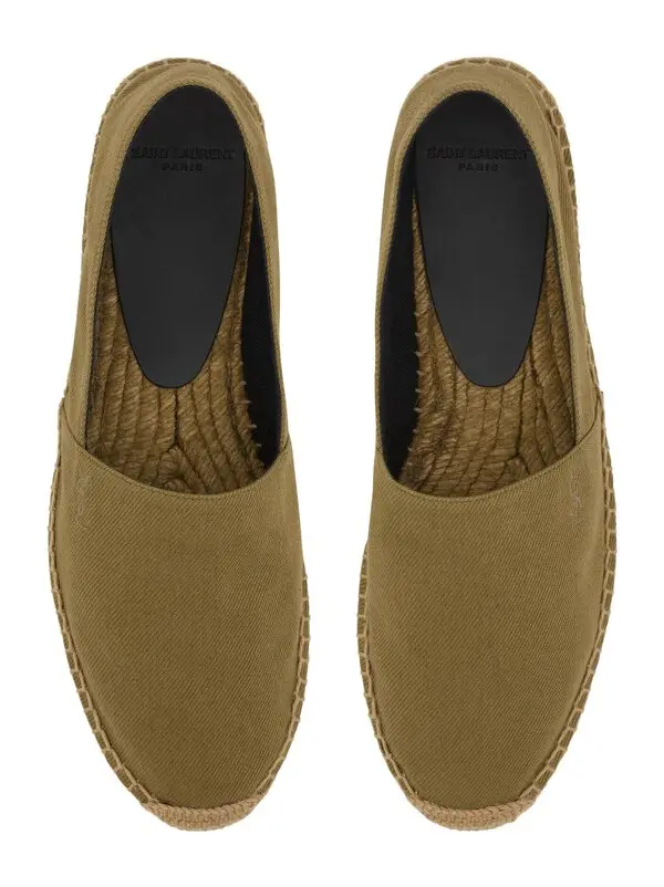 Saint Laurent Cotton Gabardine Espadrilles - Cactus