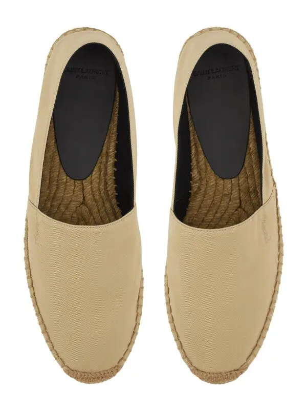 Saint Laurent Espadrilles In Cotton Gabardine - Biscuit
