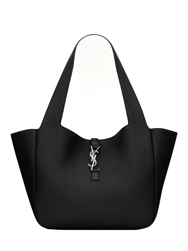 Saint Laurent Le 5 À 7 Bea Tote Bag In Grained Leather - Black