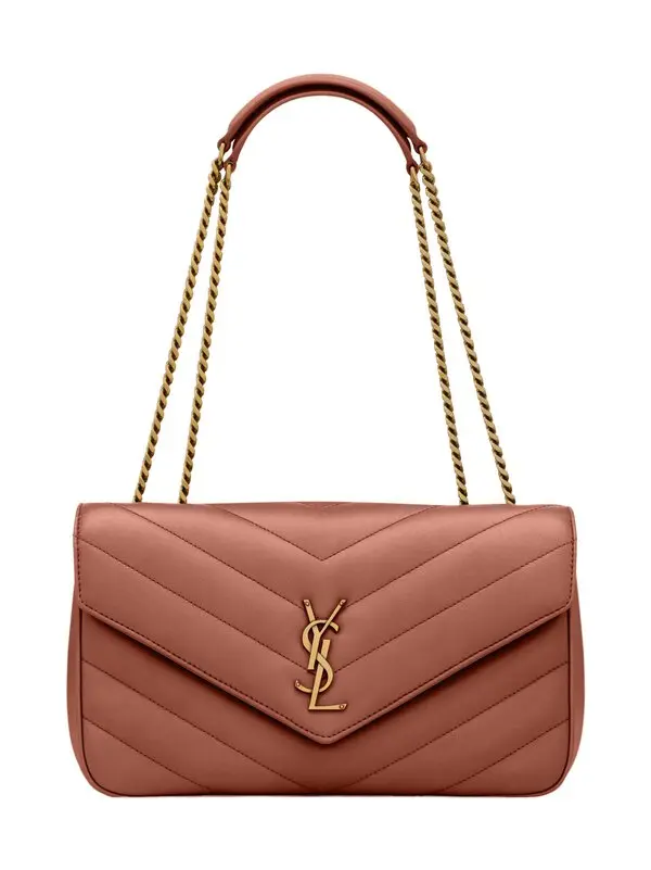 Saint Laurent Loulou Medium Matelassé Lambskin Bag - Hortensia