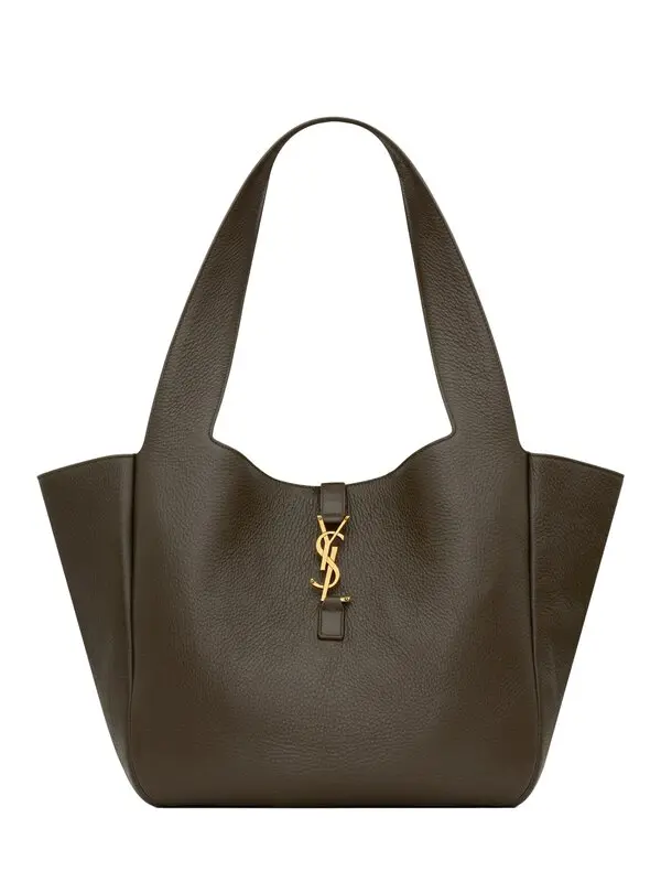 Saint Laurent Le 5 À 7 Bea Grained Leather Tote - Light Musk