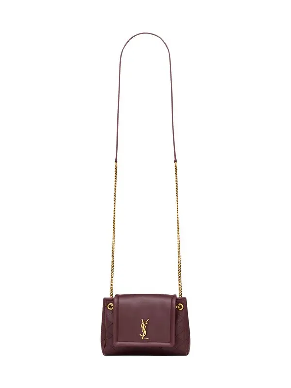 Saint Laurent Mini Nolita Bag In Lambskin - Rouge Cabernet