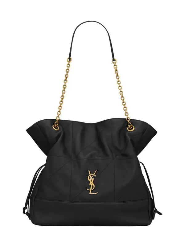 Saint Laurent Jamie Shopping Bag In Lambskin - Black