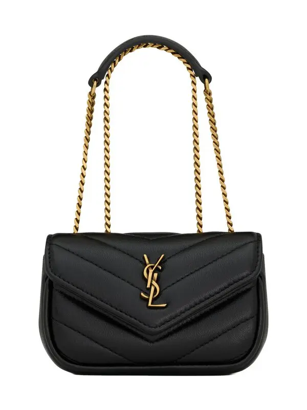 Saint Laurent Loulou Micro Bag In Lambskin - Black