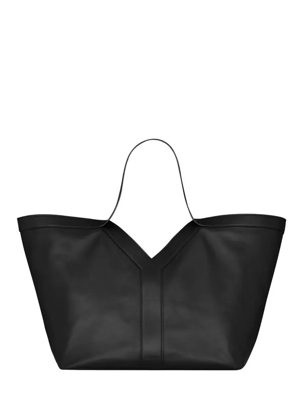 Saint Laurent Y Tote In Leather - Black