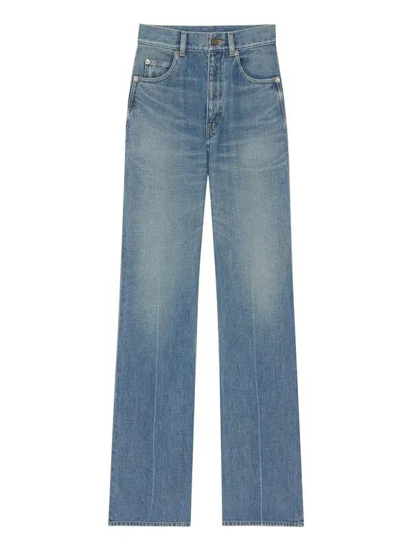 Saint Laurent 70's High-rise Boot-cut Jeans - Authentic Medium Blue