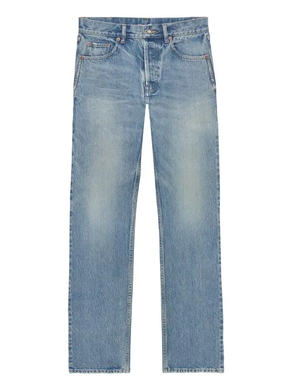 Saint Laurent Mick Long Jeans In Denim - Nonza Blue