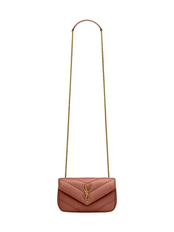 Saint Laurent Loulou Mini Bag In Lambskin - Hortensia