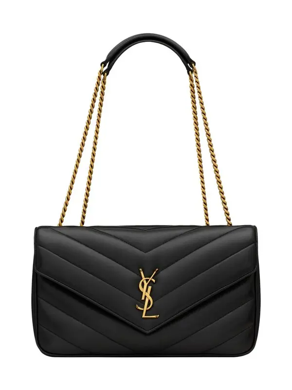 Saint Laurent Loulou Medium Matelassé Lambskin Bag - Black