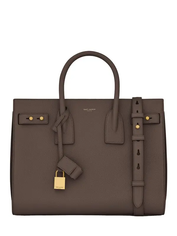 Saint Laurent Sac De Jour In Supple Grained Leather - Arabica