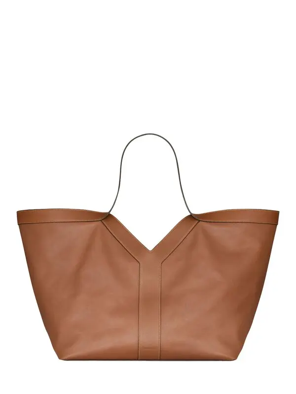 Saint Laurent Y Tote In Leather - Brick