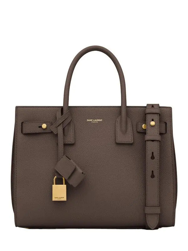 Saint Laurent Sac De Jour In Supple Grained Leather - Arabica