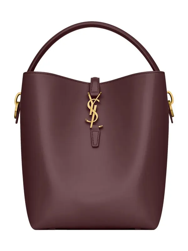 Saint Laurent Le 37 Bucket Bag In Shiny Leather - Rouge Cabernet