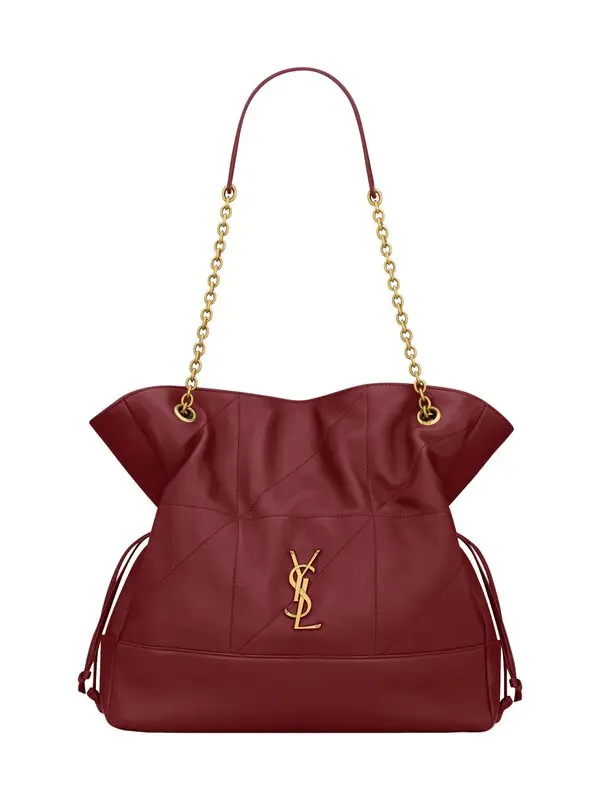 Saint Laurent Jamie Shopping Bag In Lambskin - Rouge Merlot