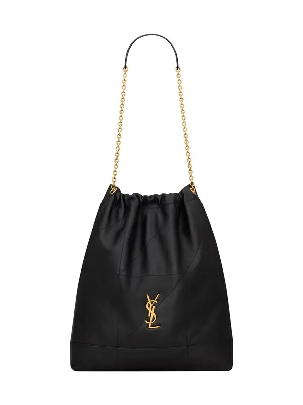 Saint Laurent Jamie Large Pochon Bag In Lambskin - Black