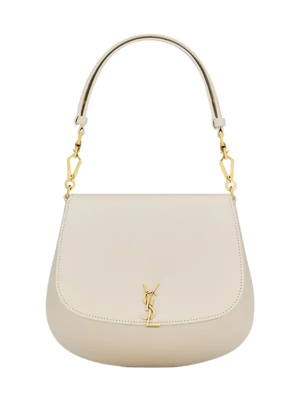 Saint Laurent Mini Voltaire Bag In Box Leather - White