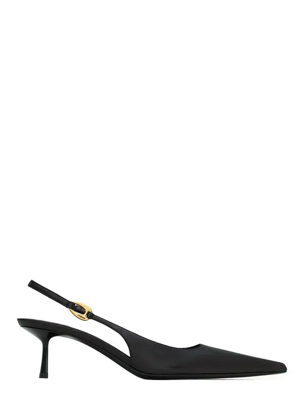Saint Laurent Vendome Slingback Pumps In Smooth Leather - Black