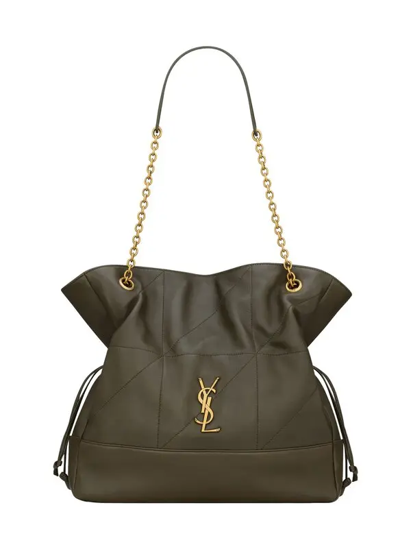 Saint Laurent Jamie Shopping Bag In Lambskin - Light Musk
